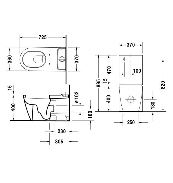 Duravit Starck 2 0933000005 Бачок для унитаза (белый), в магазине ...
