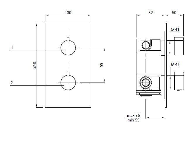 Смеситель Antonio Lupi BIKAPPA BK602 Термостат для душа, в магазине ...