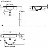 KERAMAG Flow 250960 Раковина подвесная на 60 см, в магазине сантехники ...