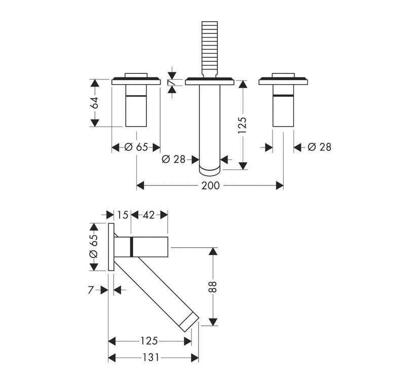 Axor Starck 10313000 Смеситель для раковины на 3 отверстия, в магазине ...