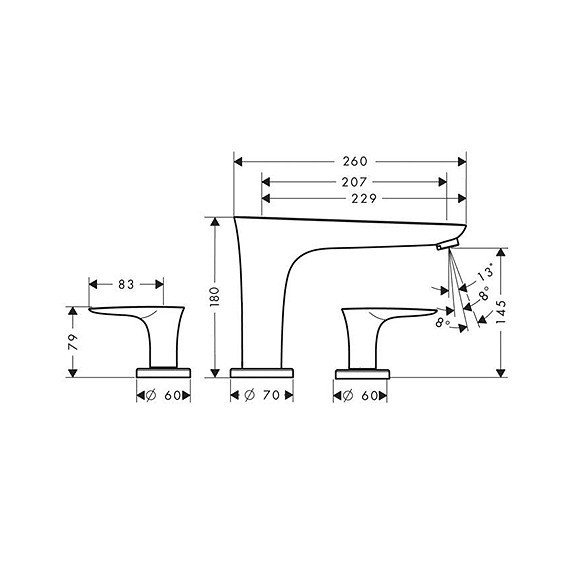 Hansgrohe PuraVida 15448400 Смеситель на борт ванны (хром/белый ...