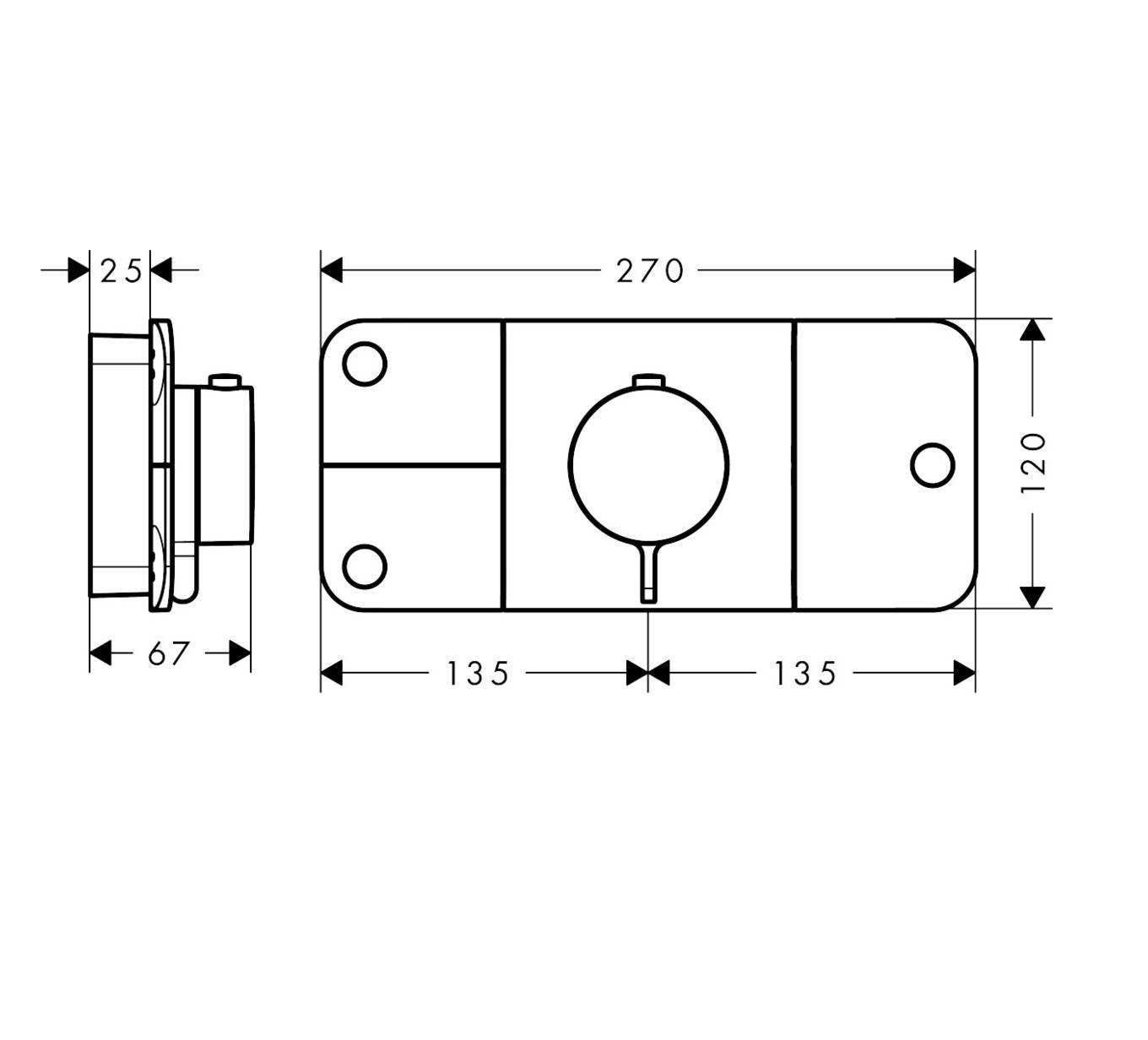 Axor One 45713340 Смеситель для душа термостатический на 3 потребителя ...