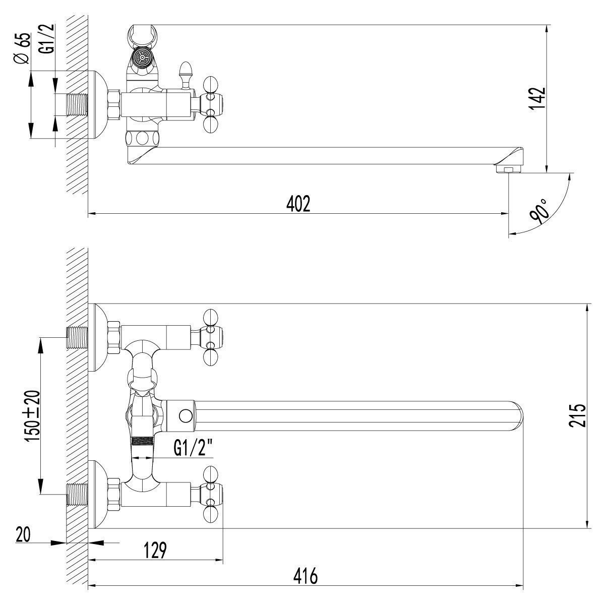 Lemark Vista LM7651C - Смеситель для ванны с поворотным изливом (Хром ...