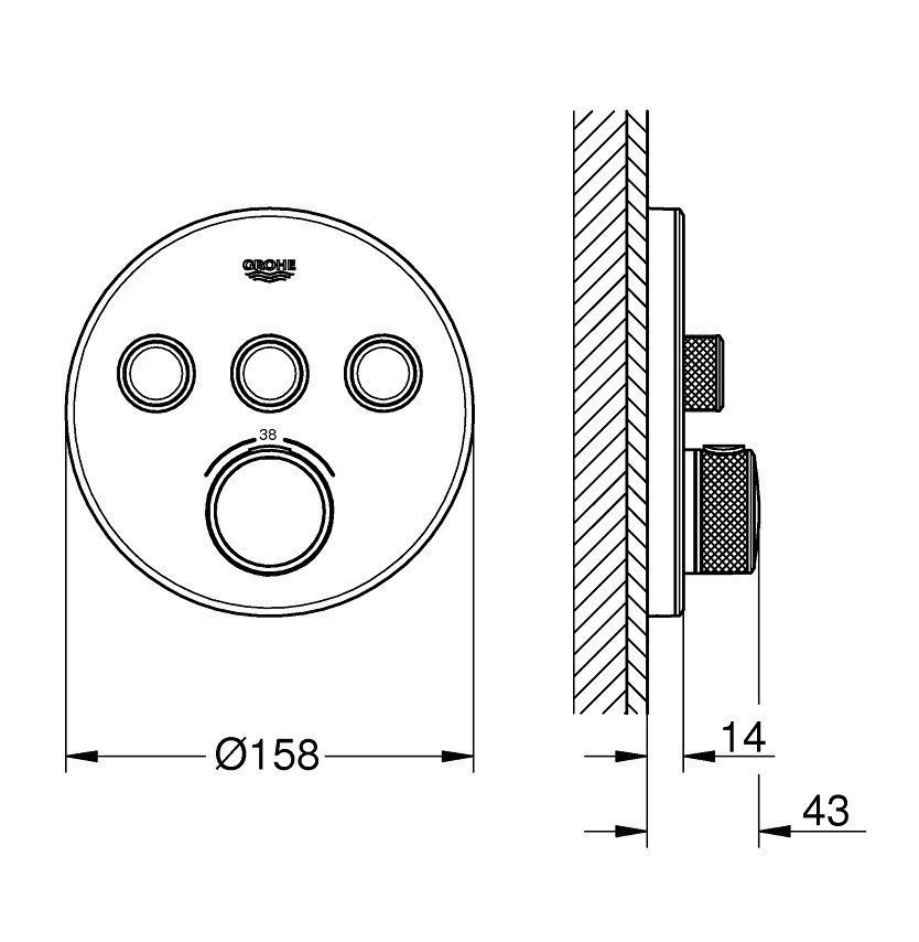 Grohe Grohtherm SmartControl 29904LS0 Встраиваемый термостат для душа ...