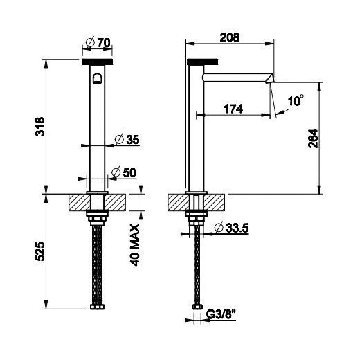 GESSI Anello 63306.031 Высокий смеситель для раковины (хром), купить в ...
