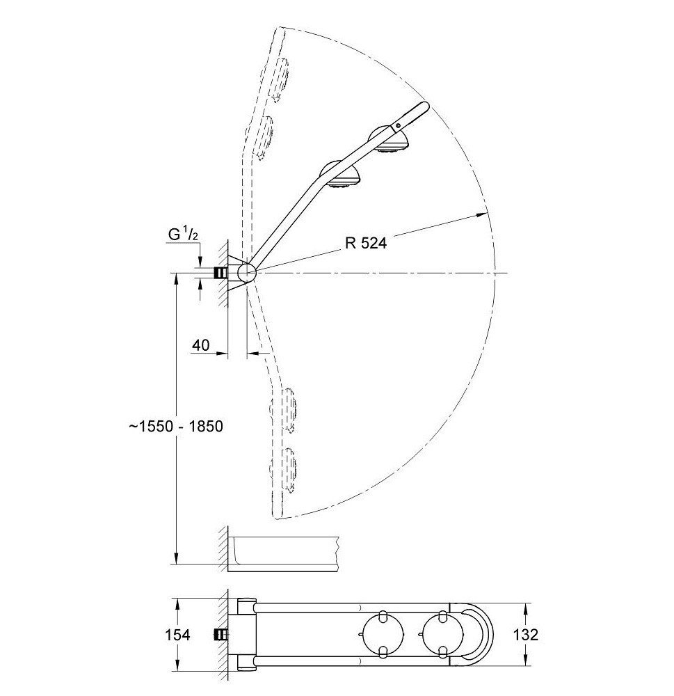 GROHE Freehander 27005000 Душевая система для скрытого монтажа (хром ...