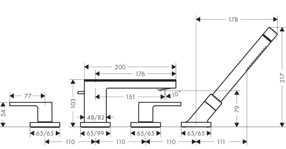 Axor MyEdition 47430600 Смеситель для ванны, в магазине сантехники ...