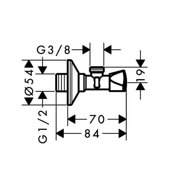 Hansgrohe 13902000 - Угловой вентиль для подключения смесителя ⅜ (хром ...
