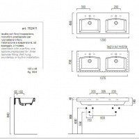 Двойная раковина 752411 LOSANGA GSI на 120 см, в магазине сантехники ...