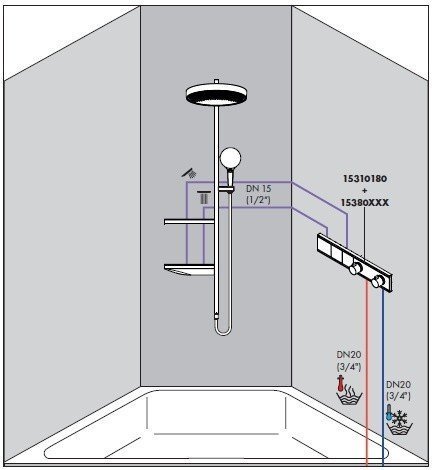 Hansgrohe Rainfinity Showerpipe 360 26842700 Душевая система, купить в ...