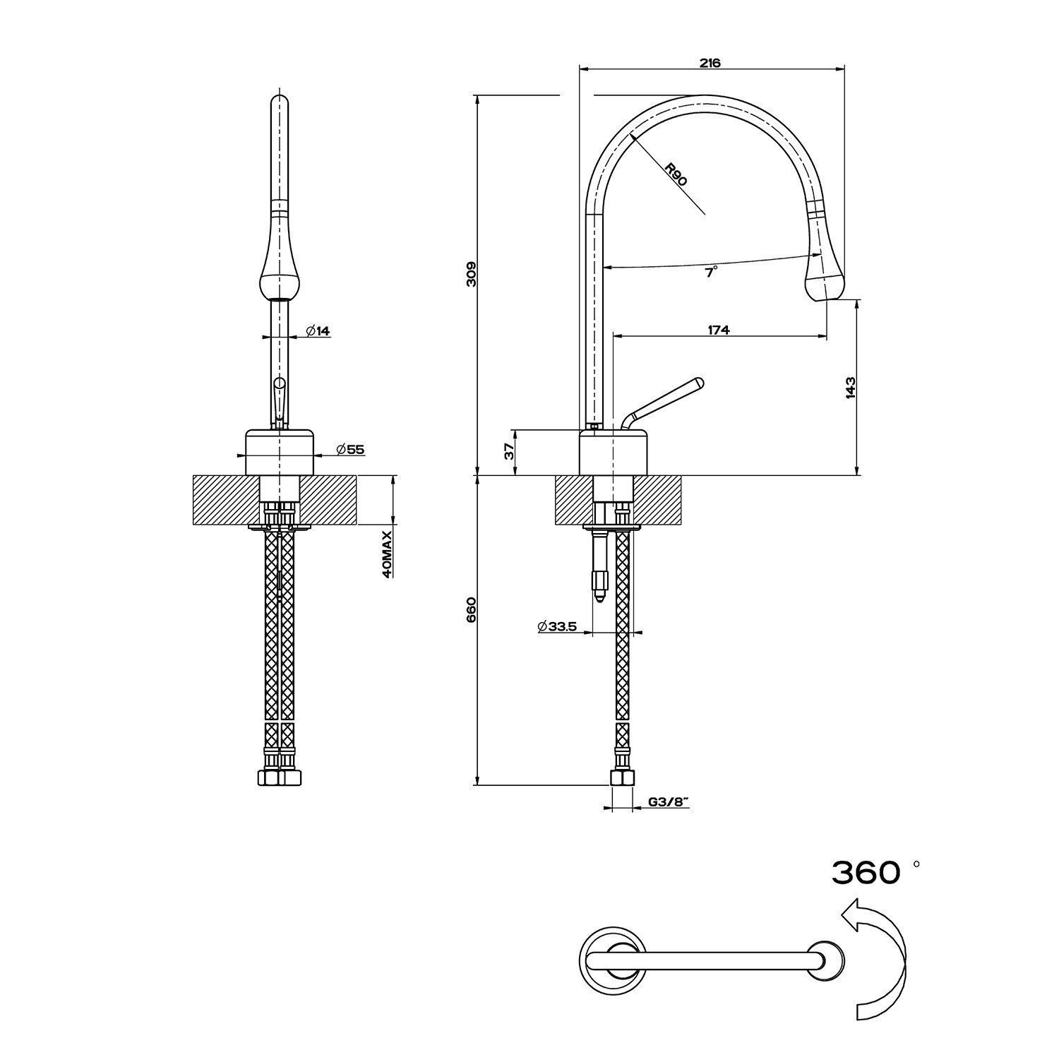 Gessi Goccia 33601 299 Смеситель для раковины, в магазине сантехники ...