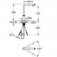 GROHE Minta SmartControl 31613000 Сенсорный смеситель кухни с выдвижным ...