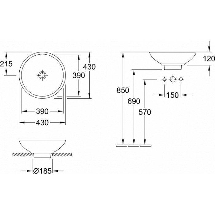 Раковина 51440101 VILLEROY&BOCH Loop Friends, купить в магазине ...