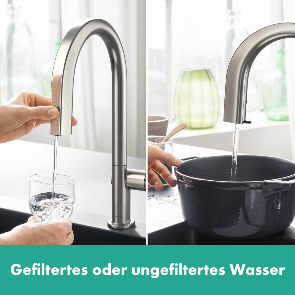 Hansgrohe Aqittura M91 76803000 Смеситель для кухни высокий с выдвижным ...