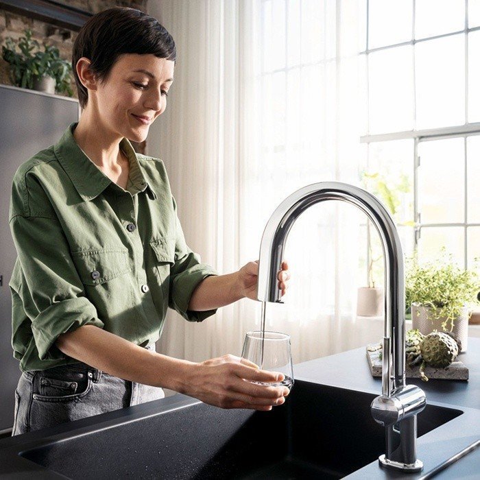 Hansgrohe Aqittura M91 76803000 Смеситель для кухни высокий с выдвижным ...