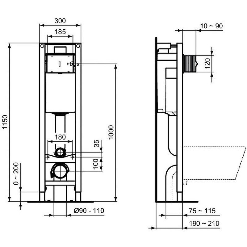 Ideal Standard PROSYS ECO FRAME M E233267 Система инсталляции для ...