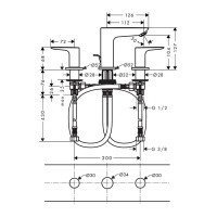 Hansgrohe Talis E 71733140 Смеситель для раковины на 3 отверстия, в ...