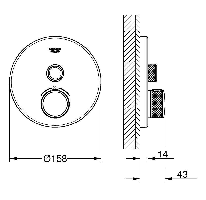 Grohe Grohtherm SmartControl 29150LS0 Встраиваемый термостат для душа ...