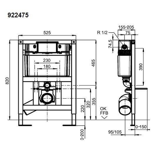 Villeroy & Boch ViConnect 92247500 Система инсталляции для подвесного ...
