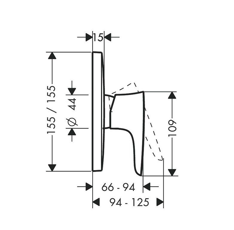Hansgrohe PuraVida 15665400 - Смеситель для душа (белый - хром), в ...