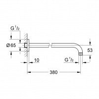 GROHE Rainshower 28361 000 душевой кронштейн модерн 378 мм (хром ...