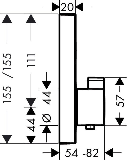 Смеситель Hansgrohe ShowerSelect Highfow 15762000 Термостат для душа ...