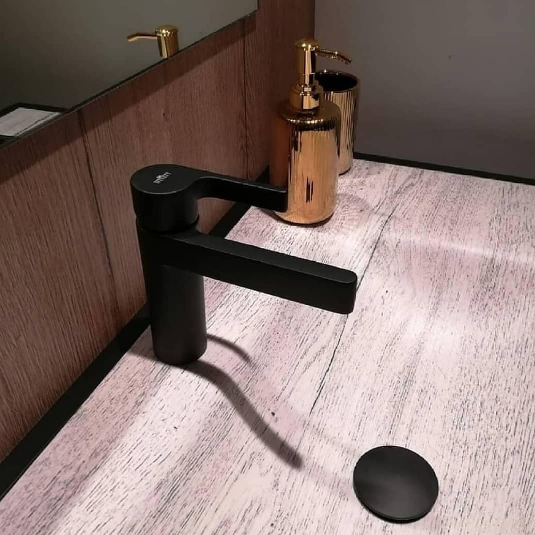 Webert DoReMi DR830102560 Смеситель для раковины (чёрный матовый), купить в магазине сантехники ...