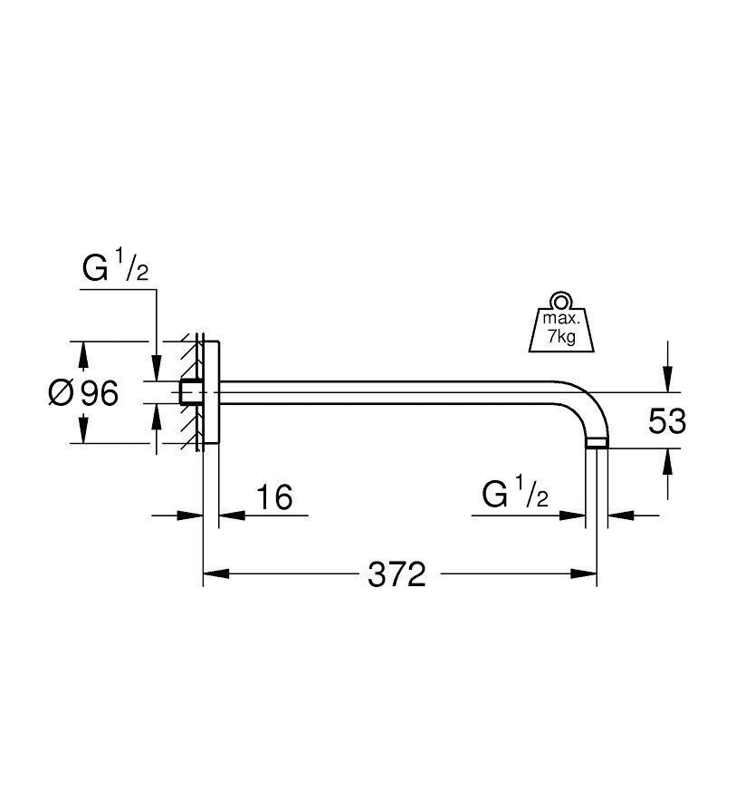 GROHE Rainshower 28982000 душевой кронштейн модерн (хром), купить в ...