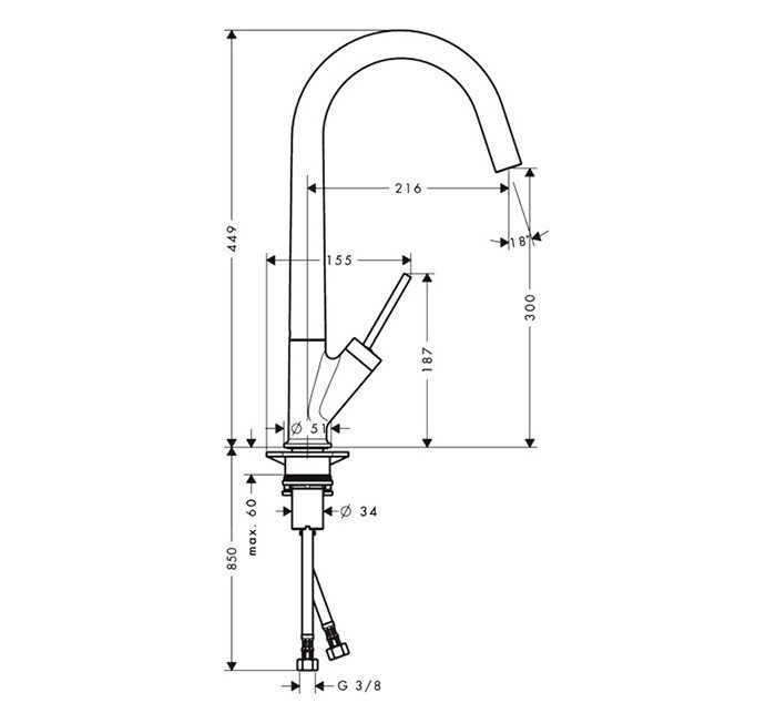 Axor Starck 10822800 Смеситель для кухни (нерж.сталь), в магазине ...