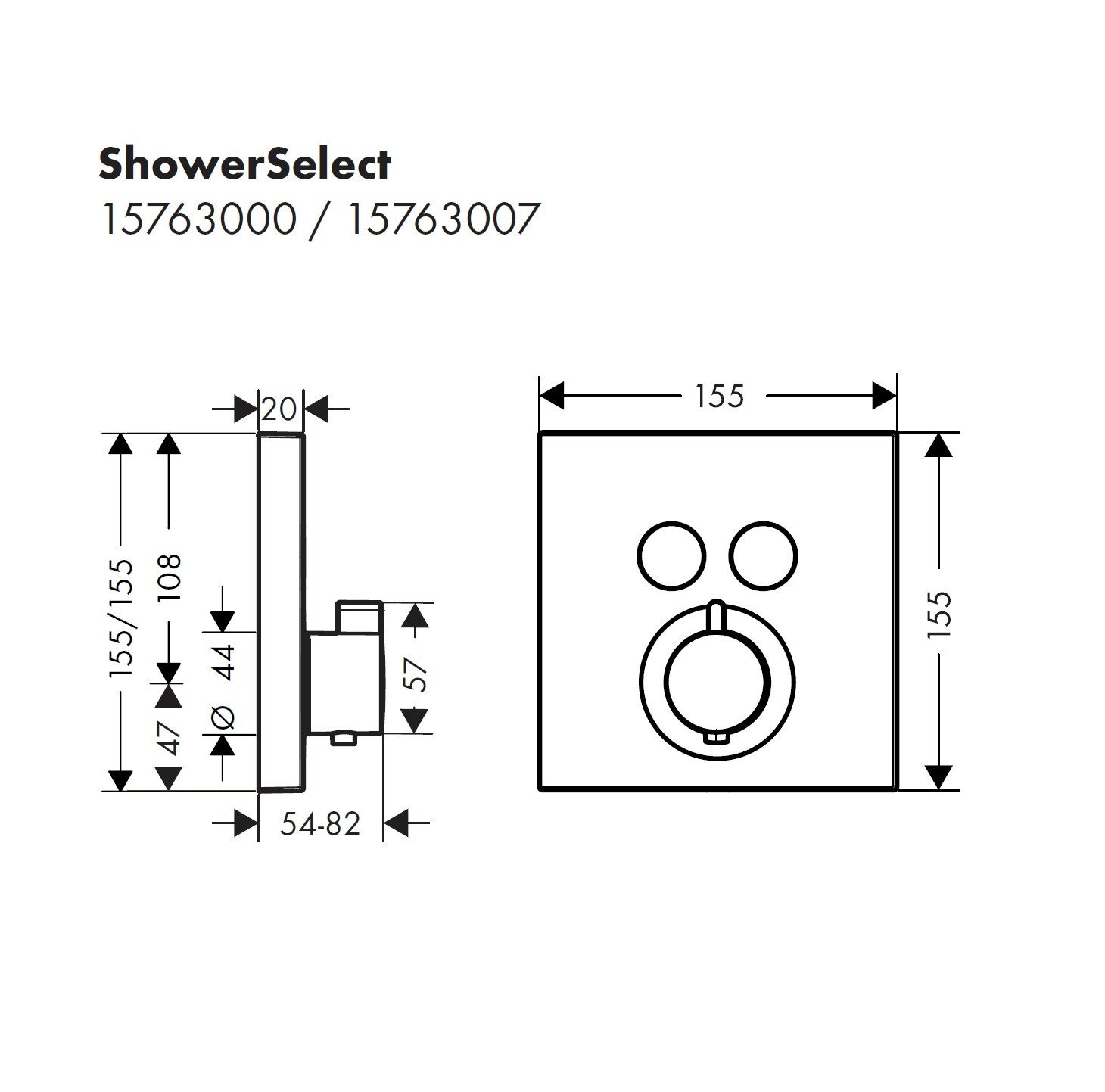 Hansgrohe ShowerSelect 15763000 Термостатический смеситель для душа ...