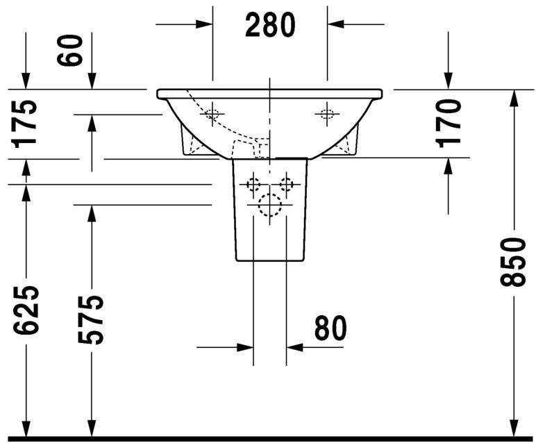 Duravit DARLING NEW 262155 00 001 Раковина подвесная 55 см (белый ...