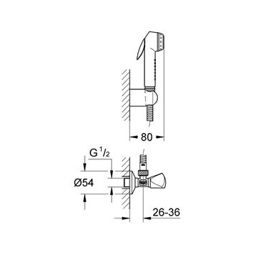 Гигиенический душ 27514001 GROHE Tempesta-F с запорным вентилем, купить ...