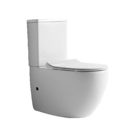 CeramaLux NS-2176 Унитаз компакт с крышкой микролифт (белый глянцевый ...