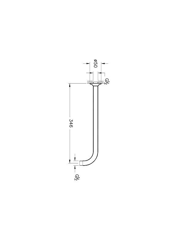 VITRA Origin A45652 Кронштейн для верхнего душа 346 мм (хром), в ...