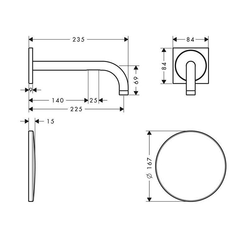 Бесконтактный смеситель для раковины 38120000 Axor Uno, в магазине ...