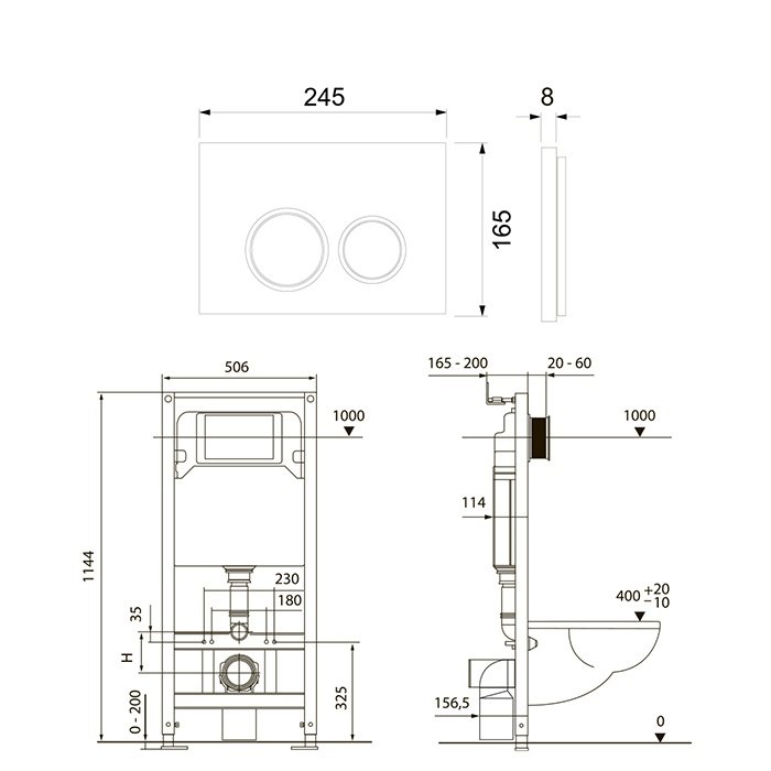 TECE TECEspring S401101 Система инсталляции для подвесного унитаза | 4 в 1, в комплекте с ...