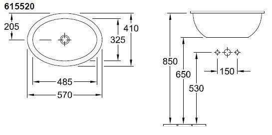 Villeroy&Boch Loop Friends 61552001 Раковина встраиваемая (альпийский ...