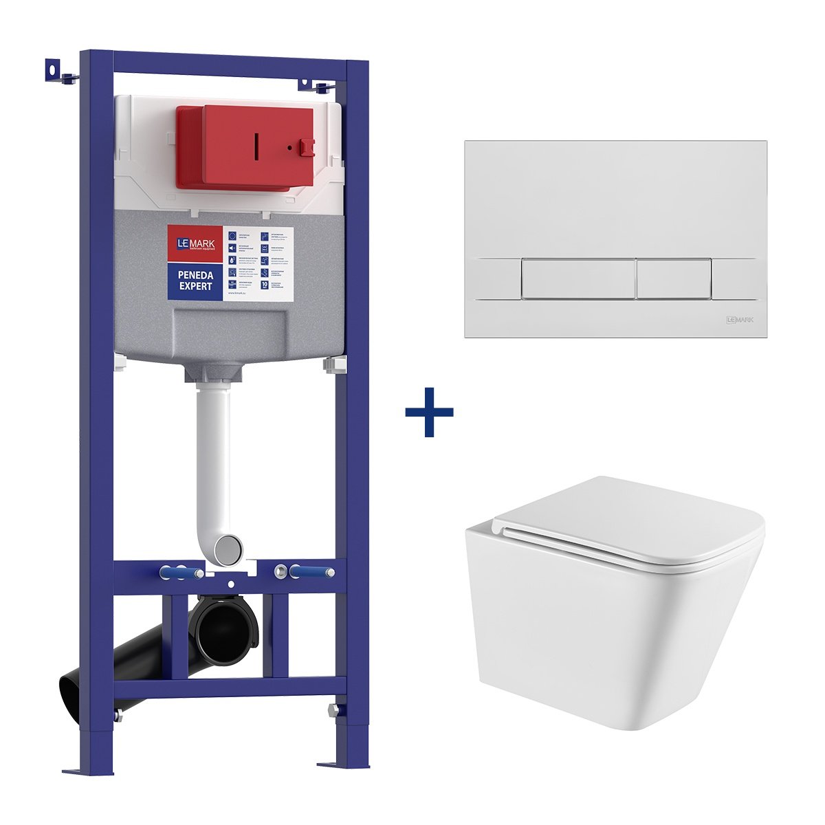 Lemark PENEDA EXPERT 100121423 Система инсталляции в комплекте с подвесным унитазом (белый ...