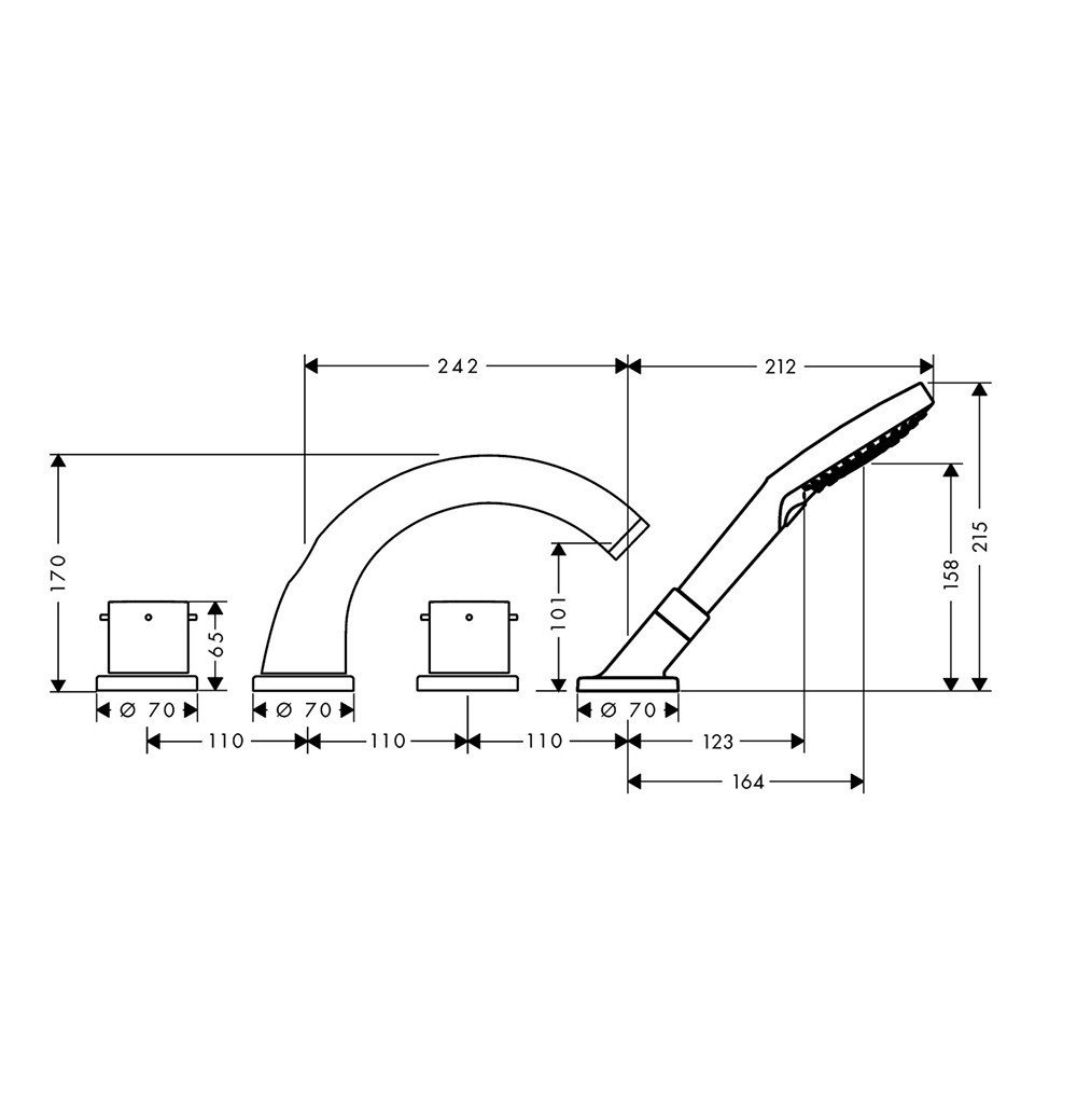 Axor Starck 10451000 Смеситель на борт ванны, в интернет-магазине ...