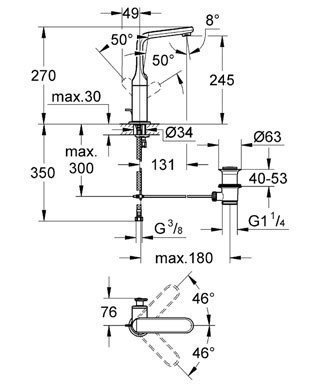 Смеситель для раковины 32184 LS0 GROHE Veris, белая луна, в магазине ...