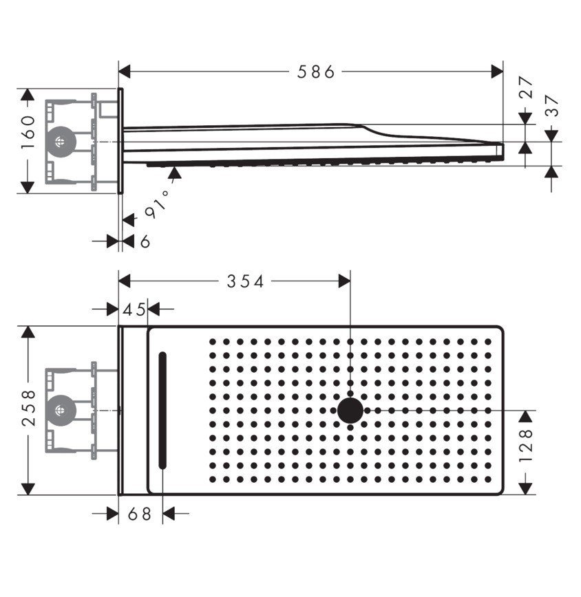 Верхний душ 24001400 Hansgrohe Rainmaker Select 580 (белый, хром ...