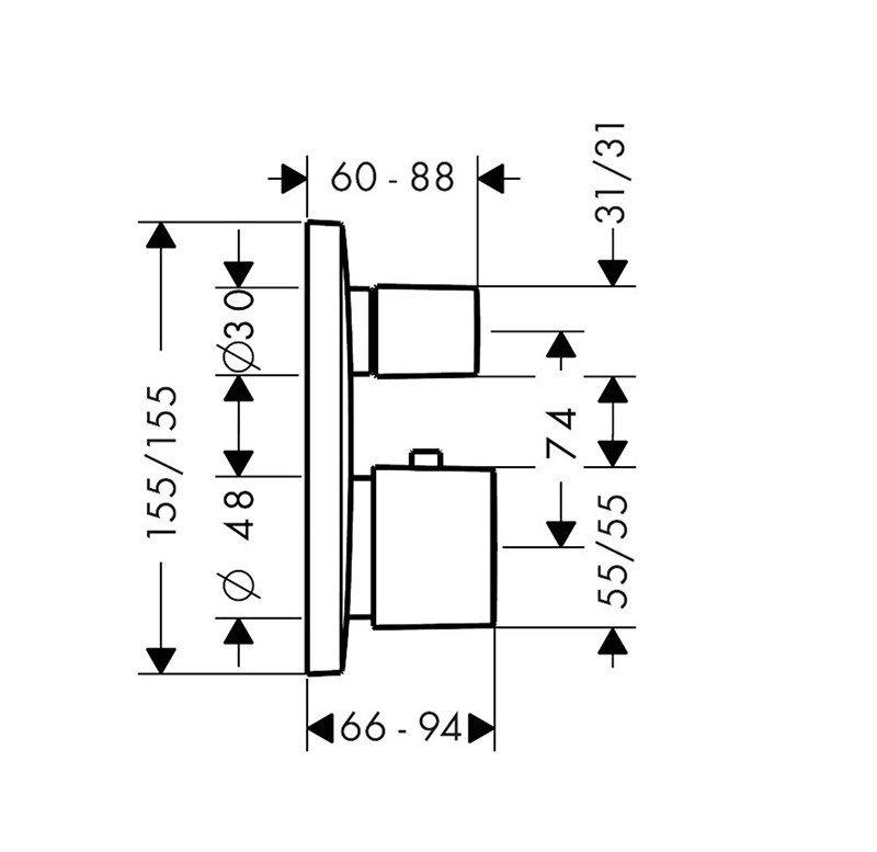 Hansgrohe PuraVida 15775000 - Термостатический смеситель для душа с ...