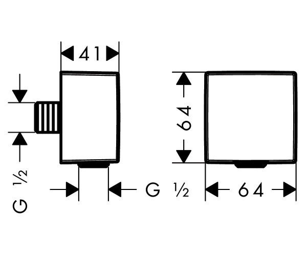 Hansgrohe Fixfit Square 26455000 Шланговое подключение, купить в ...