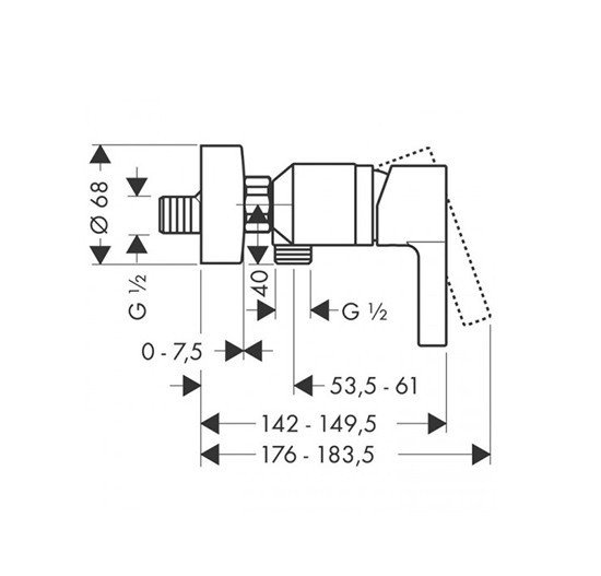 Hansgrohe Metris S 31660000 смеситель для душа (хром), купить в ...
