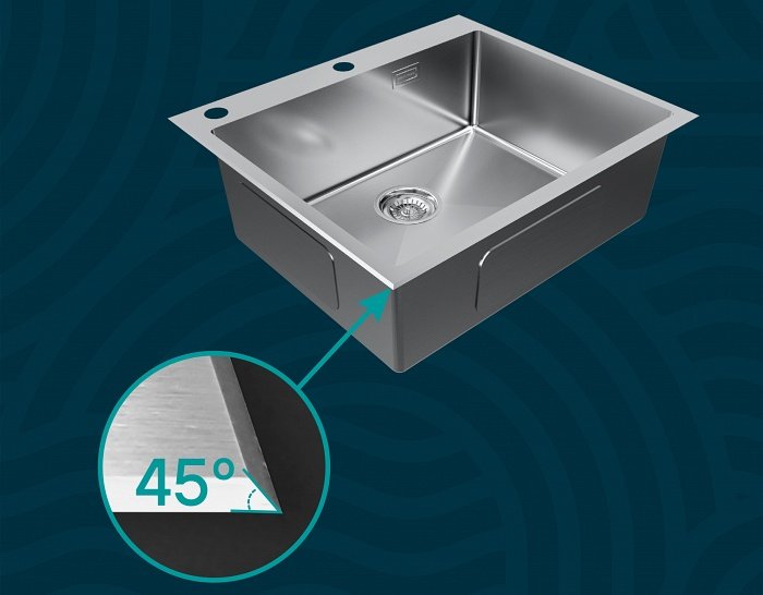 Paulmark KRONER-EDGE 59 PM775951-GM Мойка для кухни 59*51 см (вороненая ...