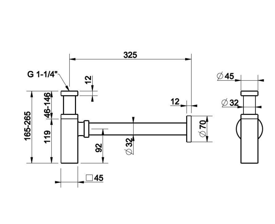 GESSI 01410.713 Сифон для раковины (латунь античная), в магазине ...