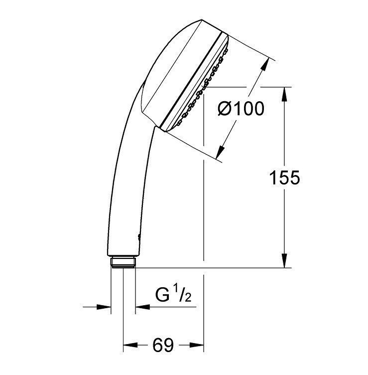 GROHE Tempesta Cosmopolitan 100 26082002 Душевая лейка (хром), в ...