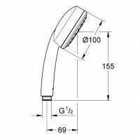 GROHE Tempesta Cosmopolitan 100 26082002 Душевая лейка (хром), в ...