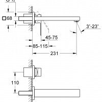 GROHE Eurocube 23447DC0 Настенный смеситель для раковины, в магазине ...