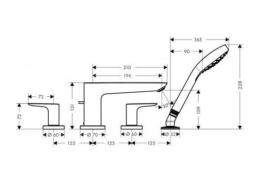 Hansgrohe Talis E 71748700 Смеситель на борт ванны, в магазине ...